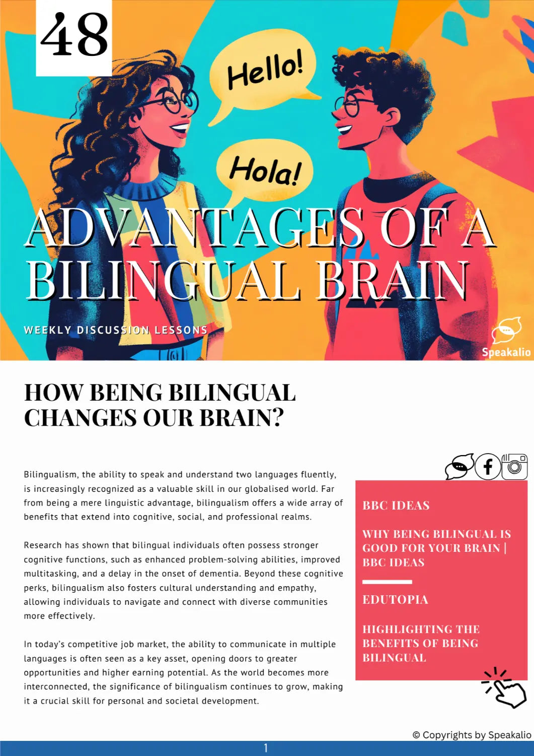 Advantages of a bilingual brain – Speakalio