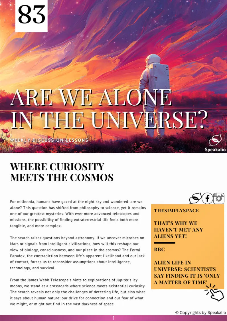 Are we alone in the universe? – Speakalio